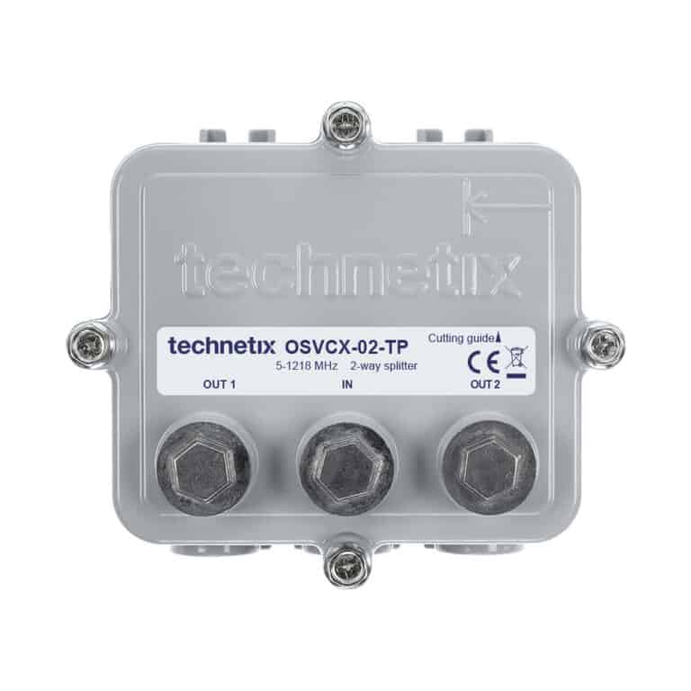2-way 1.2 GHz vertically-connected outdoor splitter with test point ...